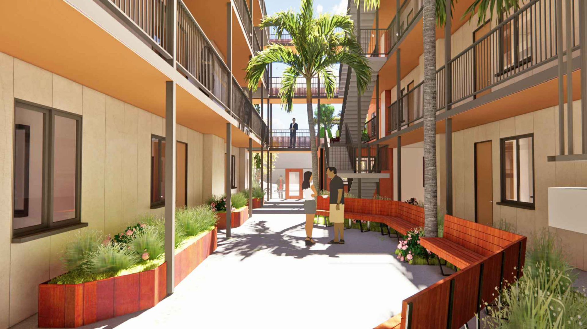 Courtyard rendering - Panoramic Interests
